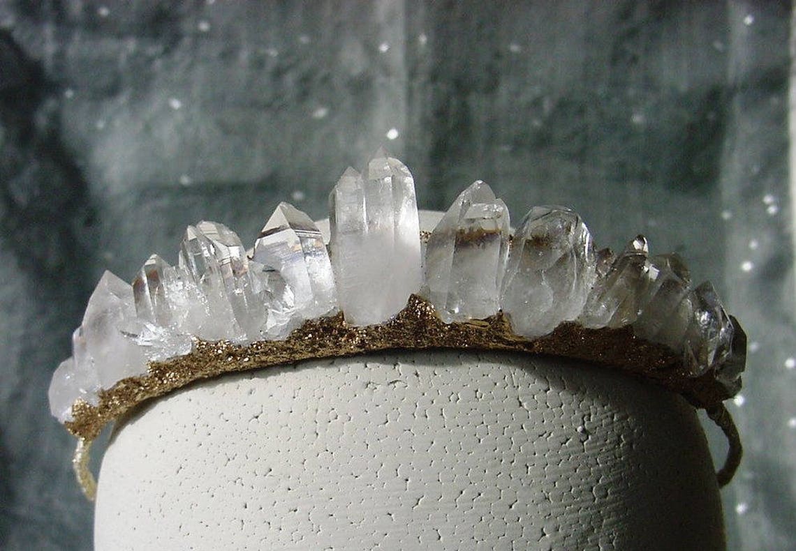 Quartz Crystal Crown Tiara for Wedding Prom Festival | Etsy
