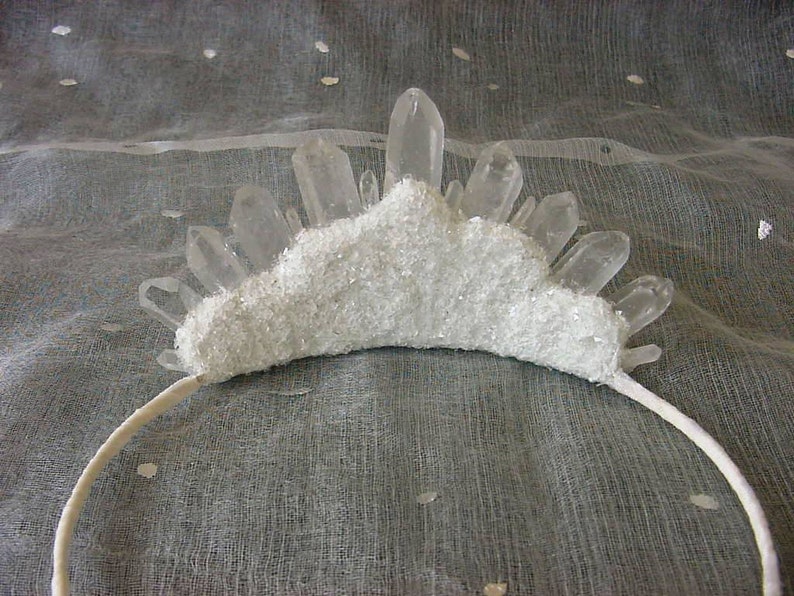 Quartz Crystal Fairy Ice Queen Tiara Boho Wedding - Etsy Sweden