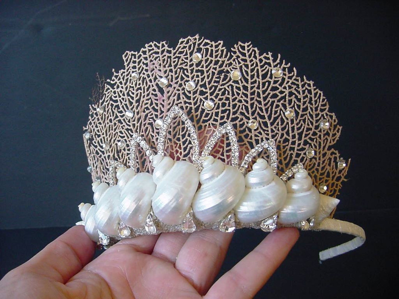 Sea Fan Shell Rhinestone Mermaid Tiara Beach Wedding Crown - Etsy