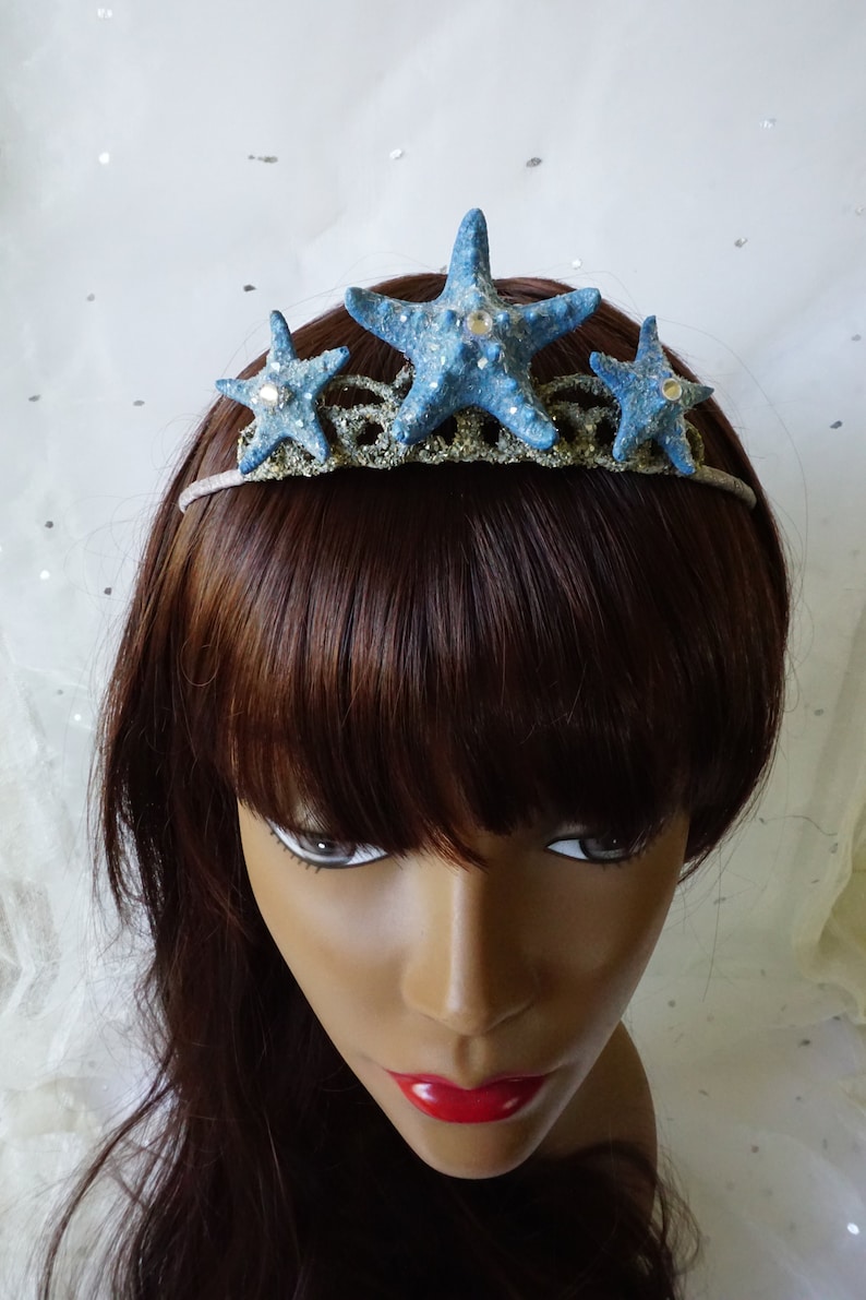 Ocean Blue Mermaid Starfish Tiara Crown for Beach Wedding - Etsy