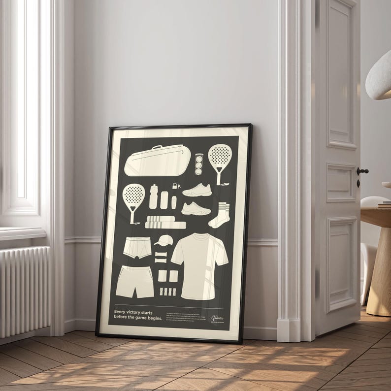 Padel Bag Checklist Poster: Male Player Gear, Sports Wall Art - Etsy