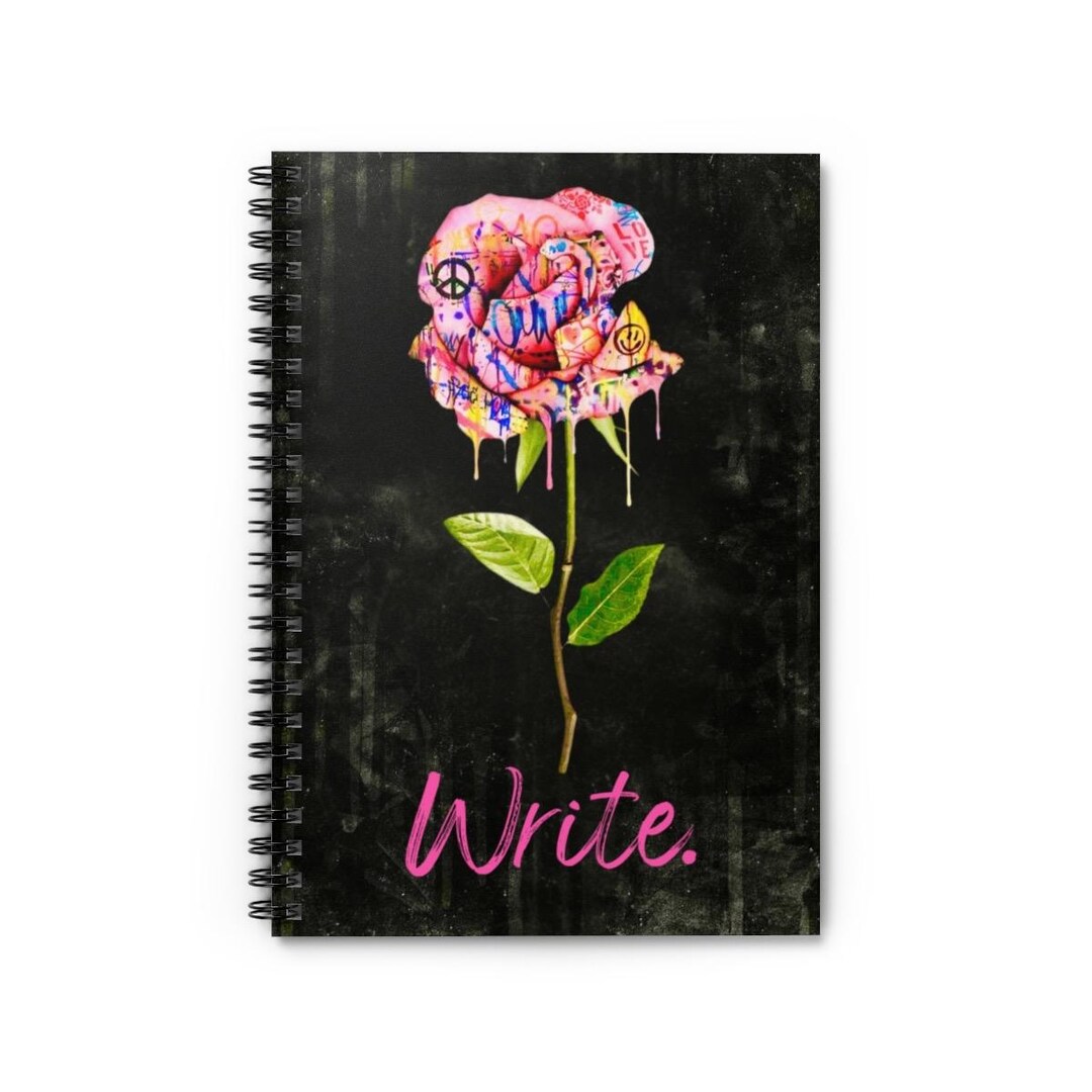 Graffiti Rose Write Spiral Notebook, Ruled Journal | Floral Street Art ...