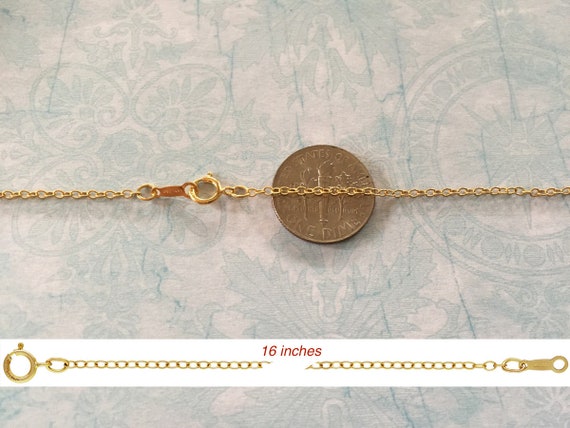 14k Gold Filled 2mm Finished Cable Chain Necklace 16 Inches - Etsy