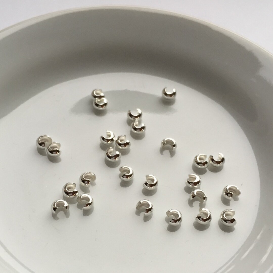 25pc 3mm Sterling Silver Crimp Cover Bead Wholesale Bulk Made in USA ...