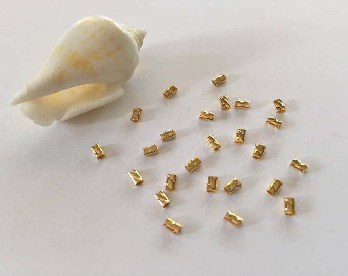 25pc Twisted Tornado Crimp .019 Pure Gold Ultraplate, 2x3mm Tube Crimp ...
