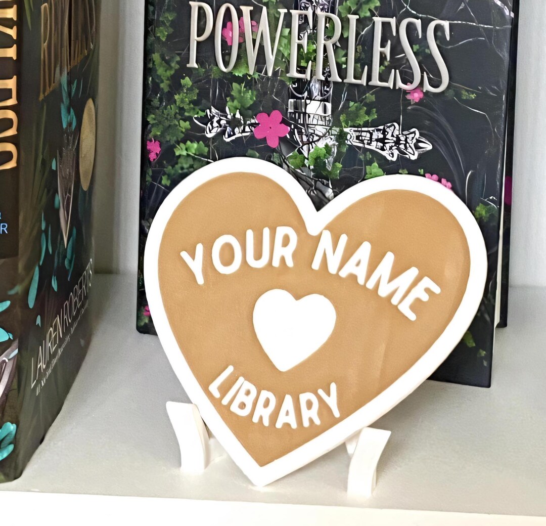 Personalized Heart Library Sign – Custom Book Lover Decor - Etsy