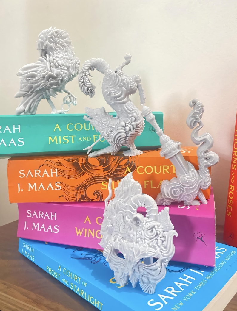 ACOTAR Book Cover-inspired Art Statues | Handcrafted Book Shelf Decor ...