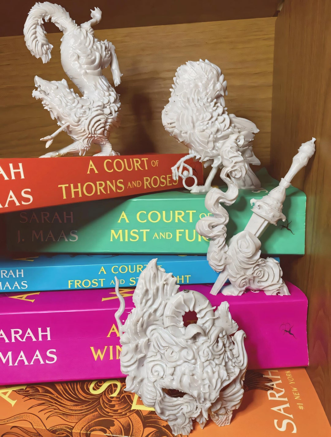 ACOTAR Book Cover-inspired Art Statues | Handcrafted Book Shelf Decor ...