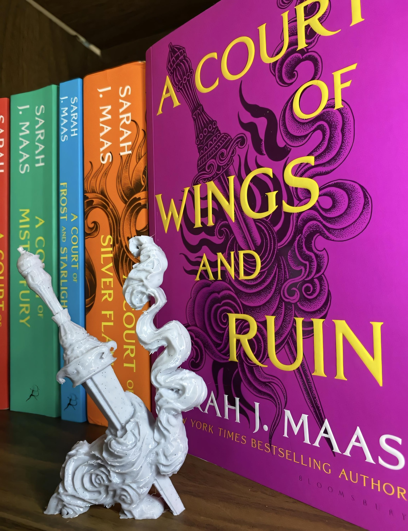 ACOTAR Book Cover-inspired Art Statues | Handcrafted Book Shelf Decor ...