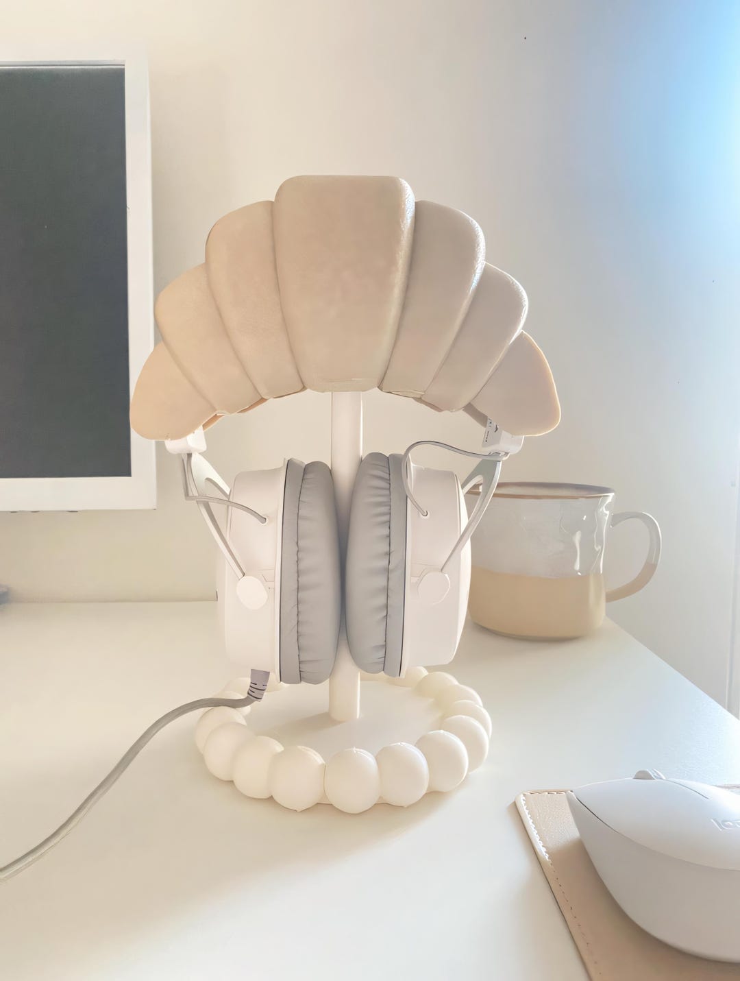 Croissant Headphone Stand – Cute Inspired Desk Accessory, Fun Desert ...