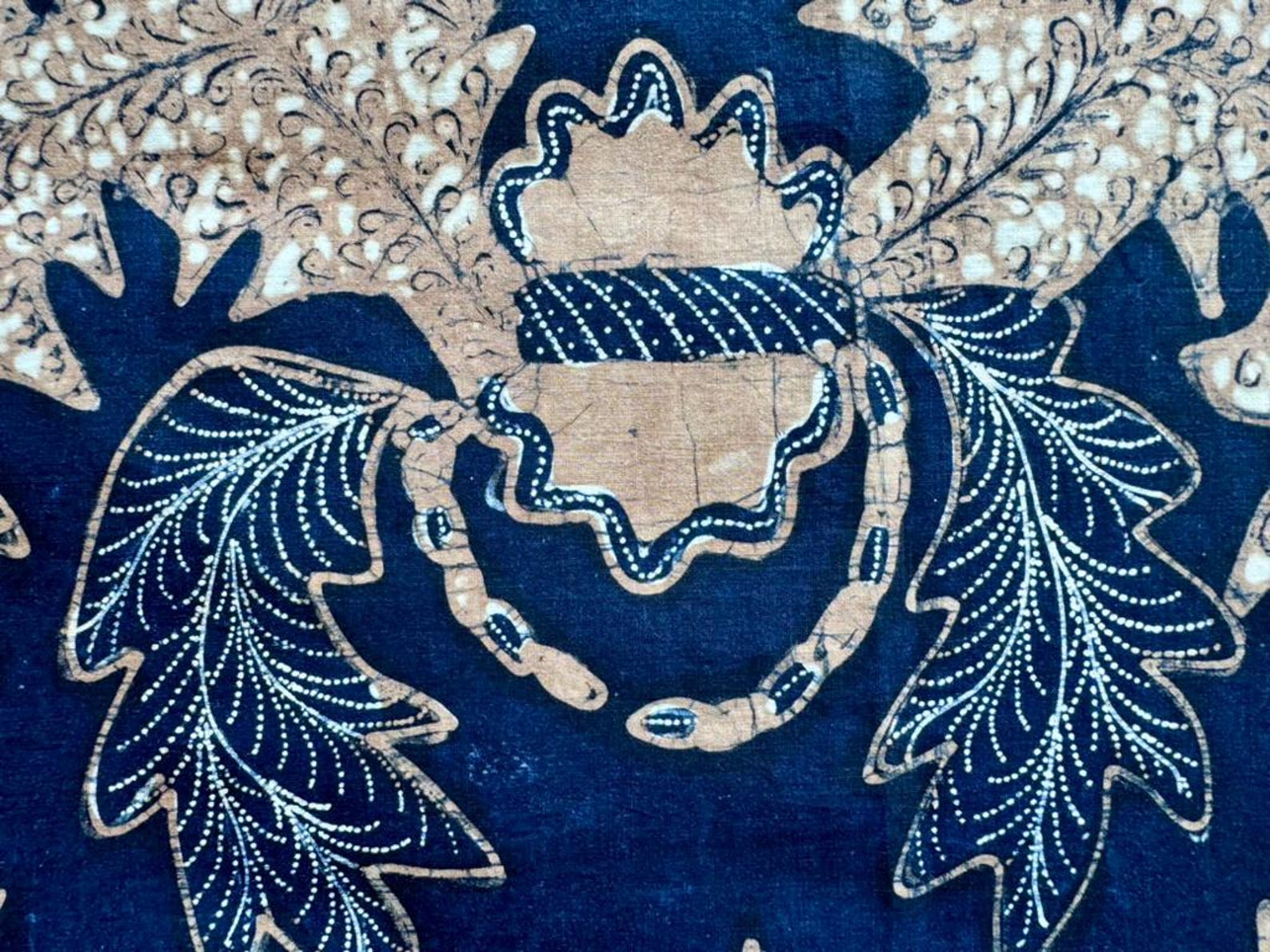 Bold Batik Tulis Long Cloth kain Panjang Indigo and Sogan, Dye Central ...