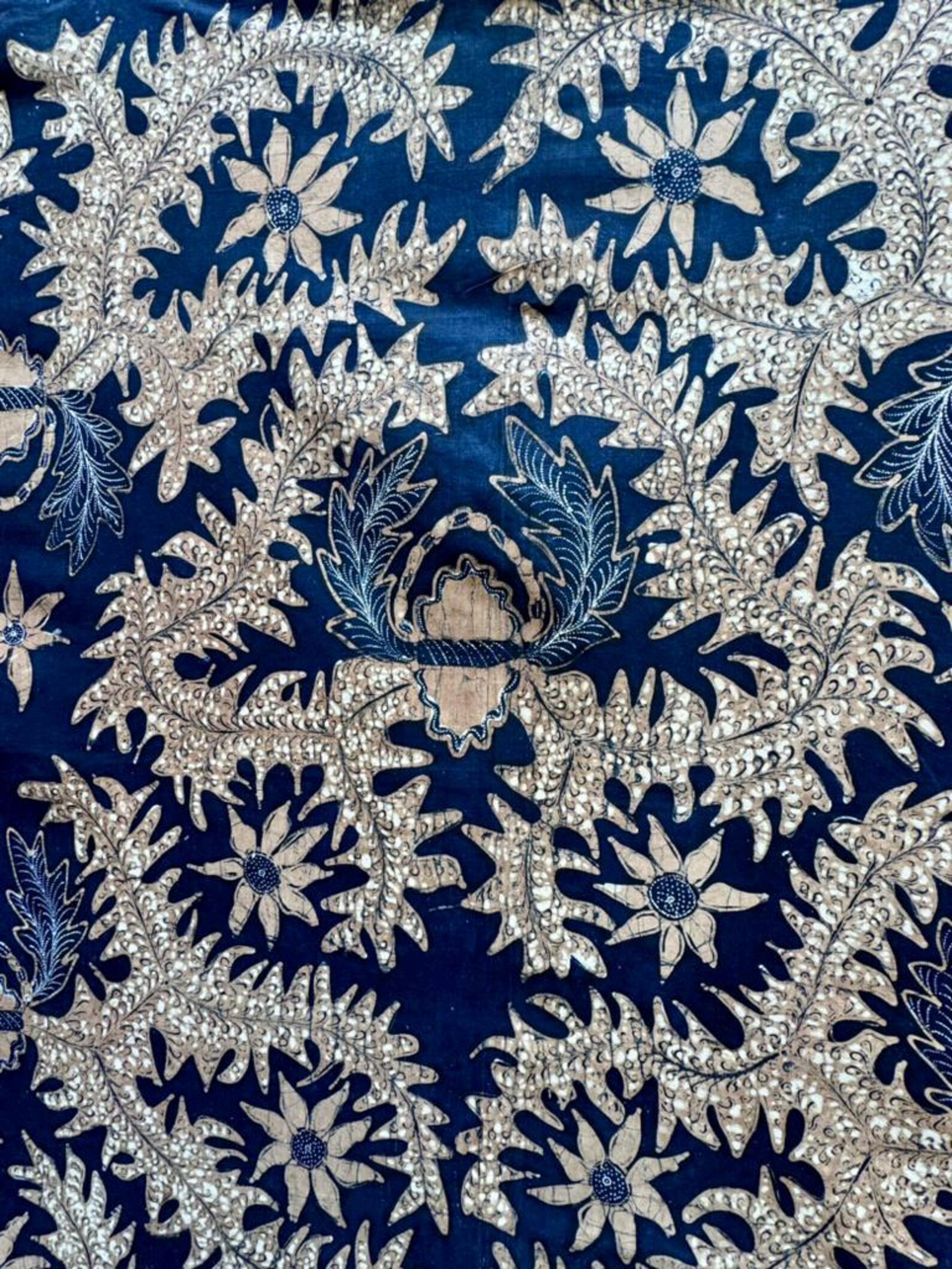 Bold Batik Tulis Long Cloth kain Panjang Indigo and Sogan, Dye Central ...