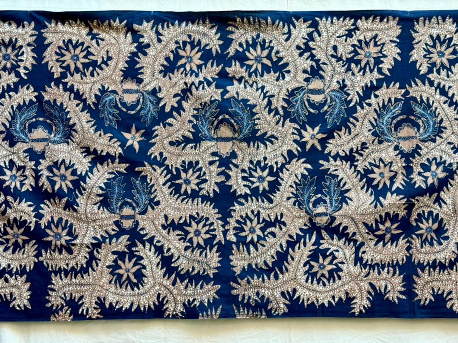 Bold Batik Tulis Long Cloth kain Panjang Indigo and Sogan, Dye Central ...