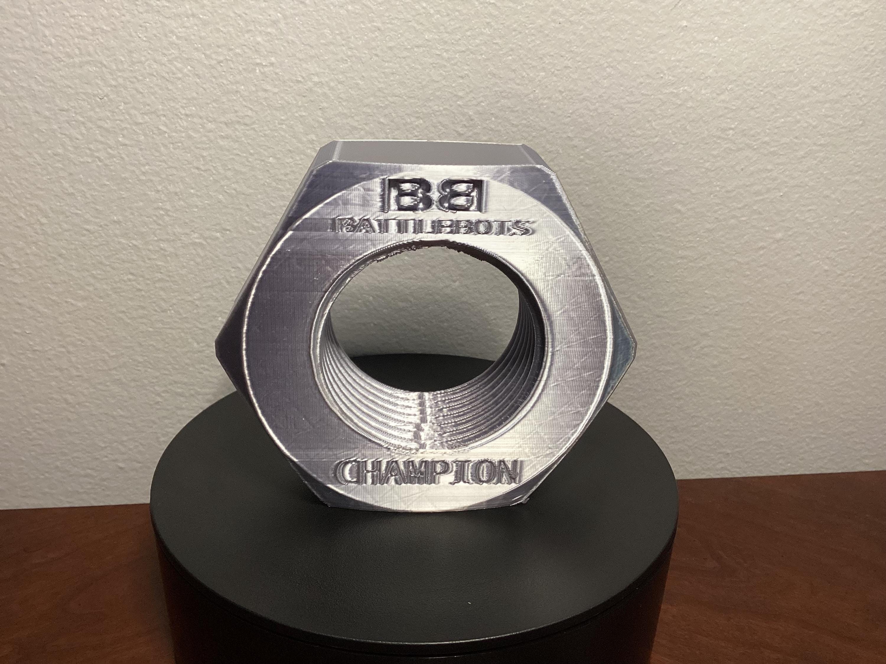 3D Printed Battlebots Giant Nut Trophy, Combat Robot Gift - Etsy
