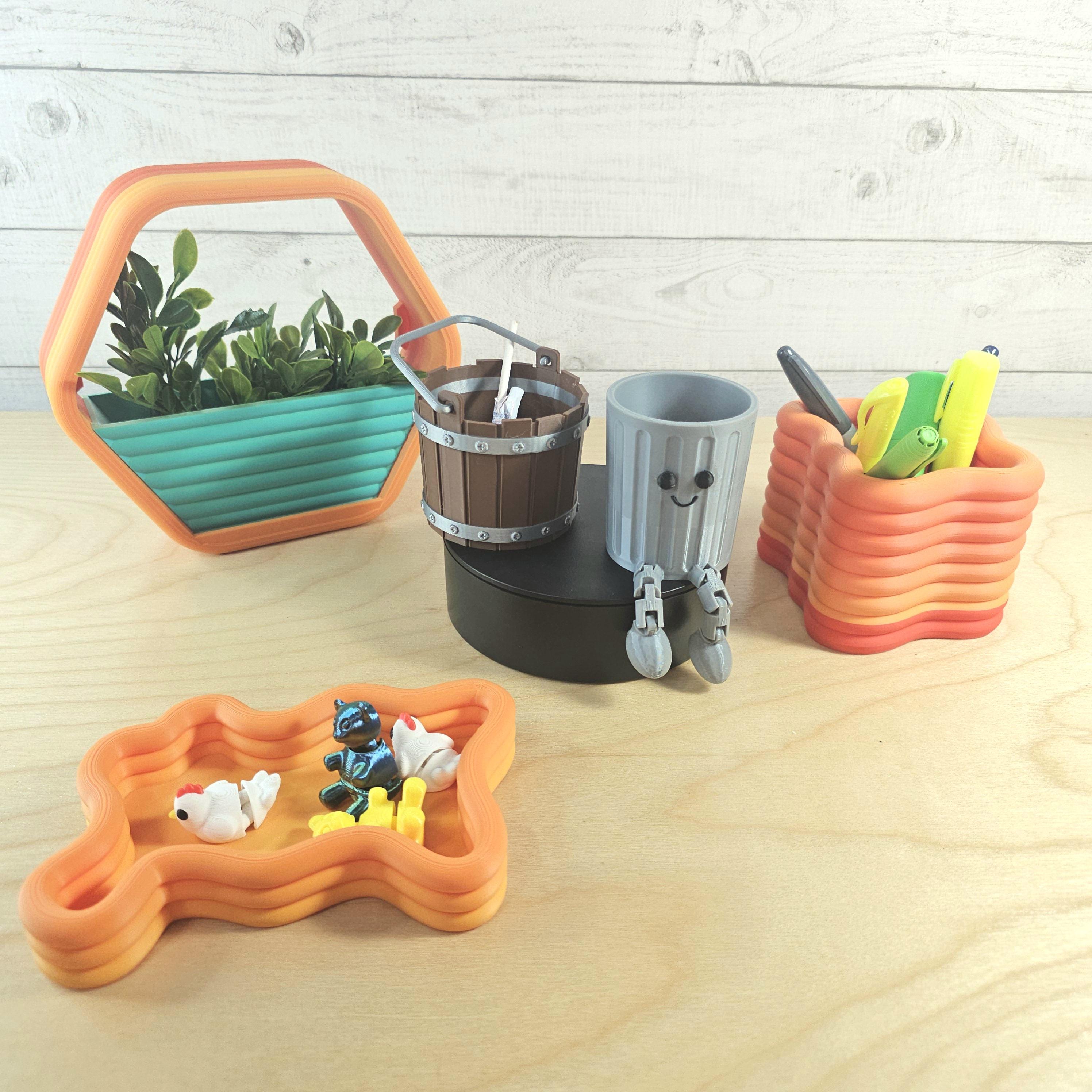 Desk Organizer Set - 3d Printed - Etsy