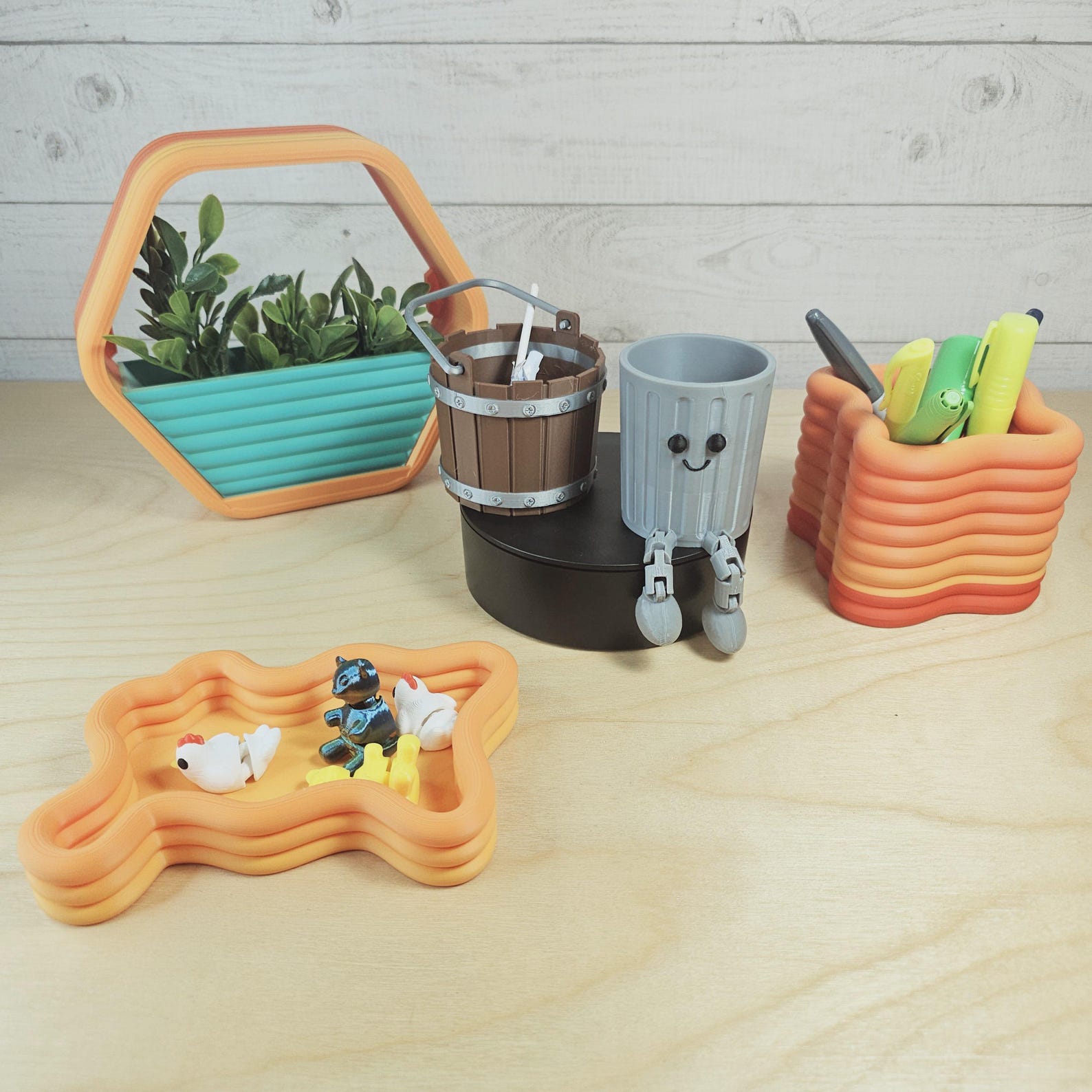Desk Organizer Set - 3d Printed - Etsy