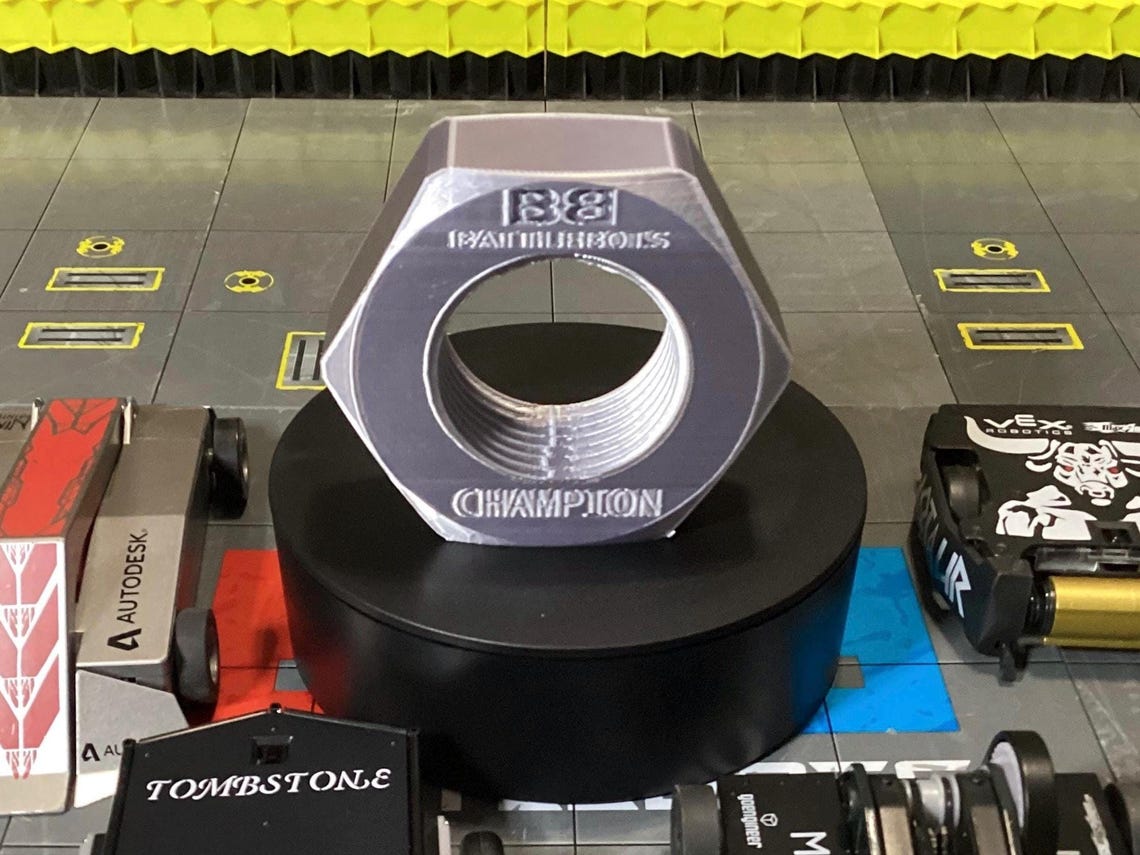 3D Printed Battlebots Giant Nut Trophy, Combat Robot Gift - Etsy