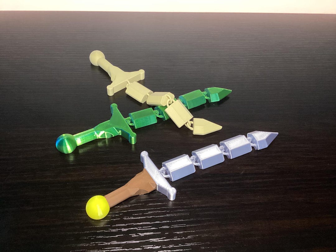 3d Printed Jointed Floppy Fidget Sword Toy - Funny Gift - Over 6” Long ...