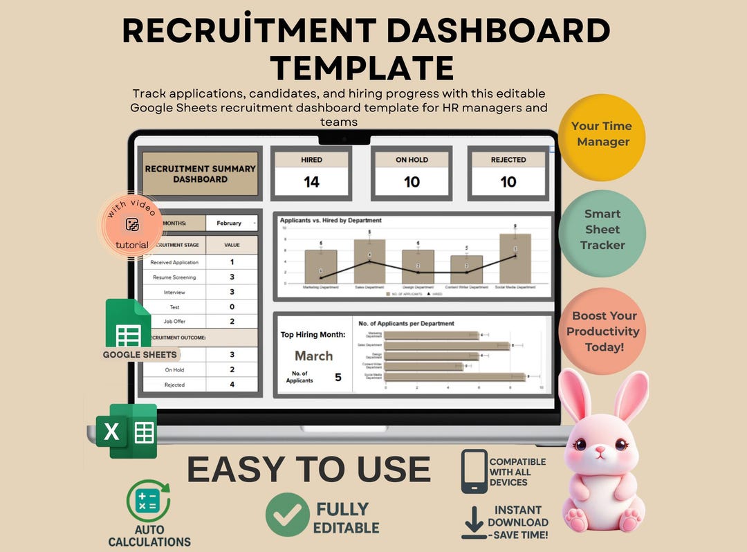 Google Sheets Recruitment Dashboard – HR Hiring Tracker (digital ...