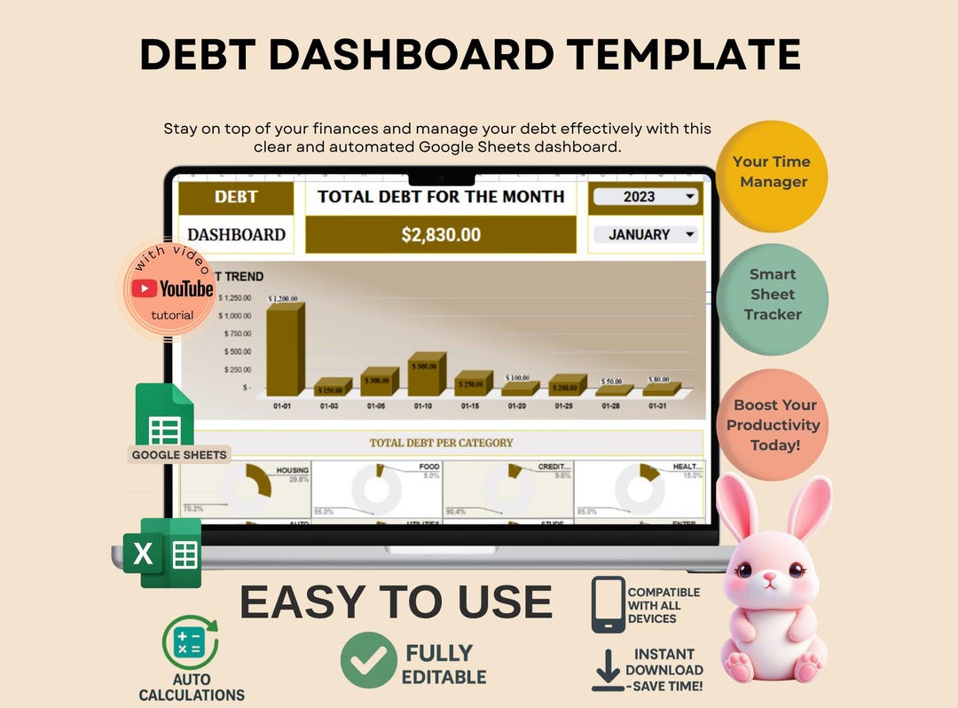 Debt Dashboard Template | Track Loans, Payments, and Financial Progress ...