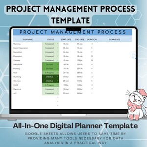 Project Management Process Template | Google Sheets | Editable ...