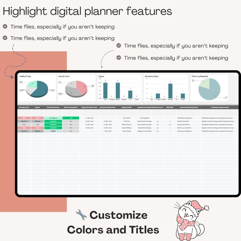 Customer Feedback Tracker Template Google Sheets, Editable Review and ...