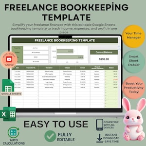 Freelance Bookkeeping Template: Editable Google Sheets Tracker (digital Download) - Etsy