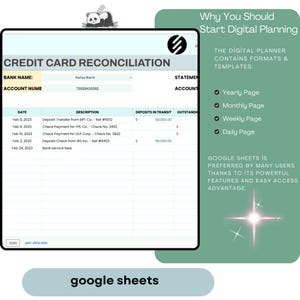 Credit Card Reconciliation Template, Google Sheets Expense Tracker ...