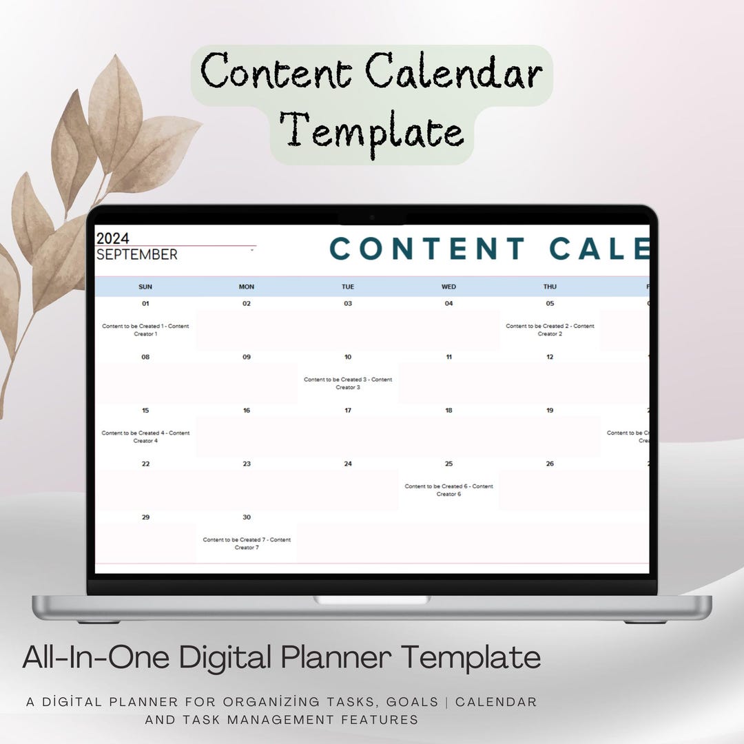 Content Calendar Template Editable Google Sheets Easy Digital Download ...