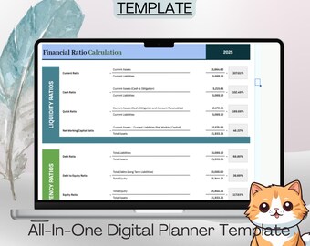 Financial Ratio Calculation Template, Digital Download, Editable Google ...