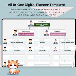 Basic Organizational Chart Template, Editable Org Structure, Google ...