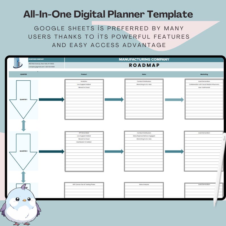 Manufacturing Company Roadmap Template for Operations and Strategy ...