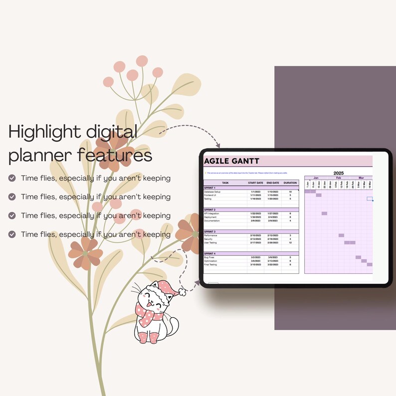 Agile Gantt Chart Template | Google Sheets | Editable Digital Download ...