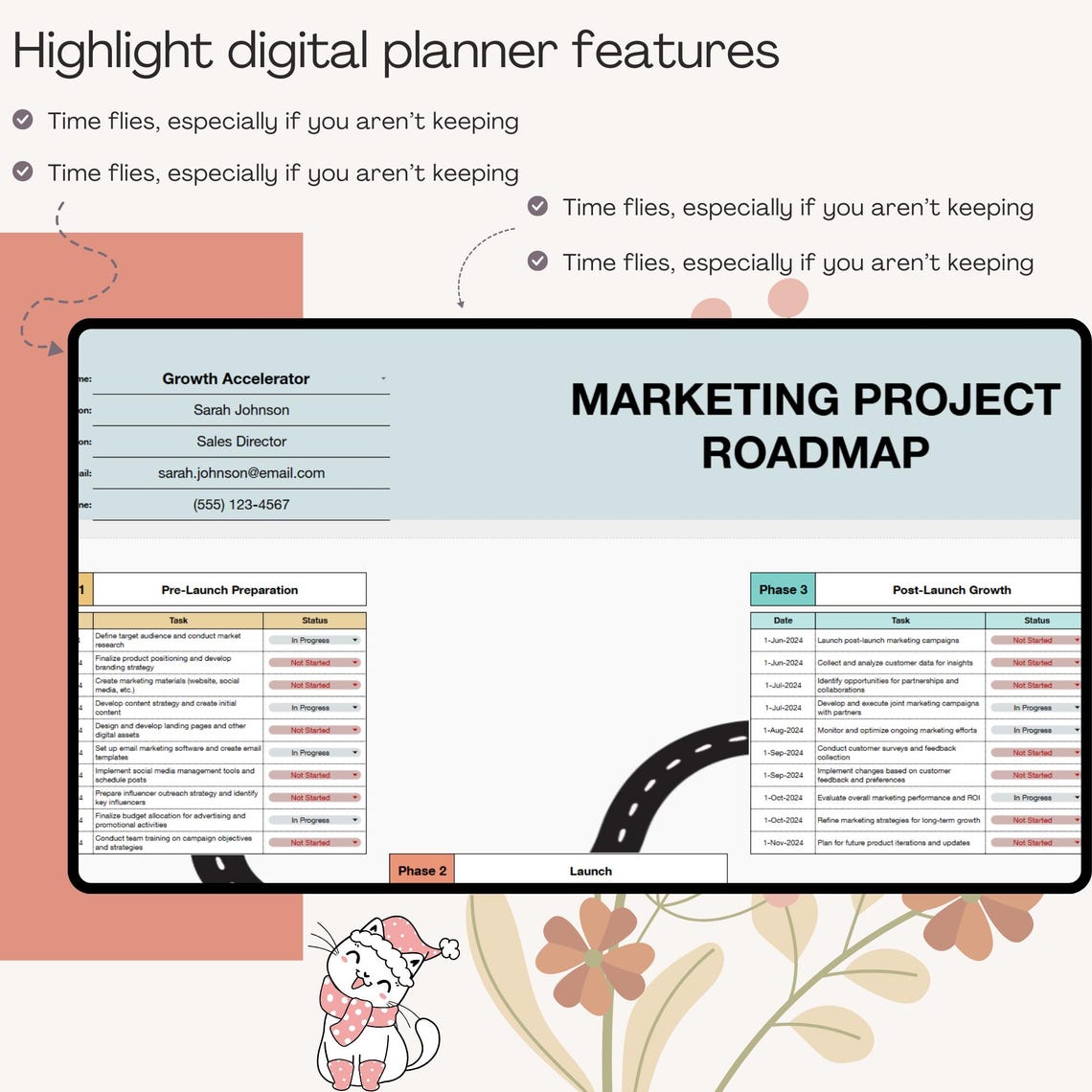 Construction Project Roadmap Template, Google Sheets Planner, Project ...