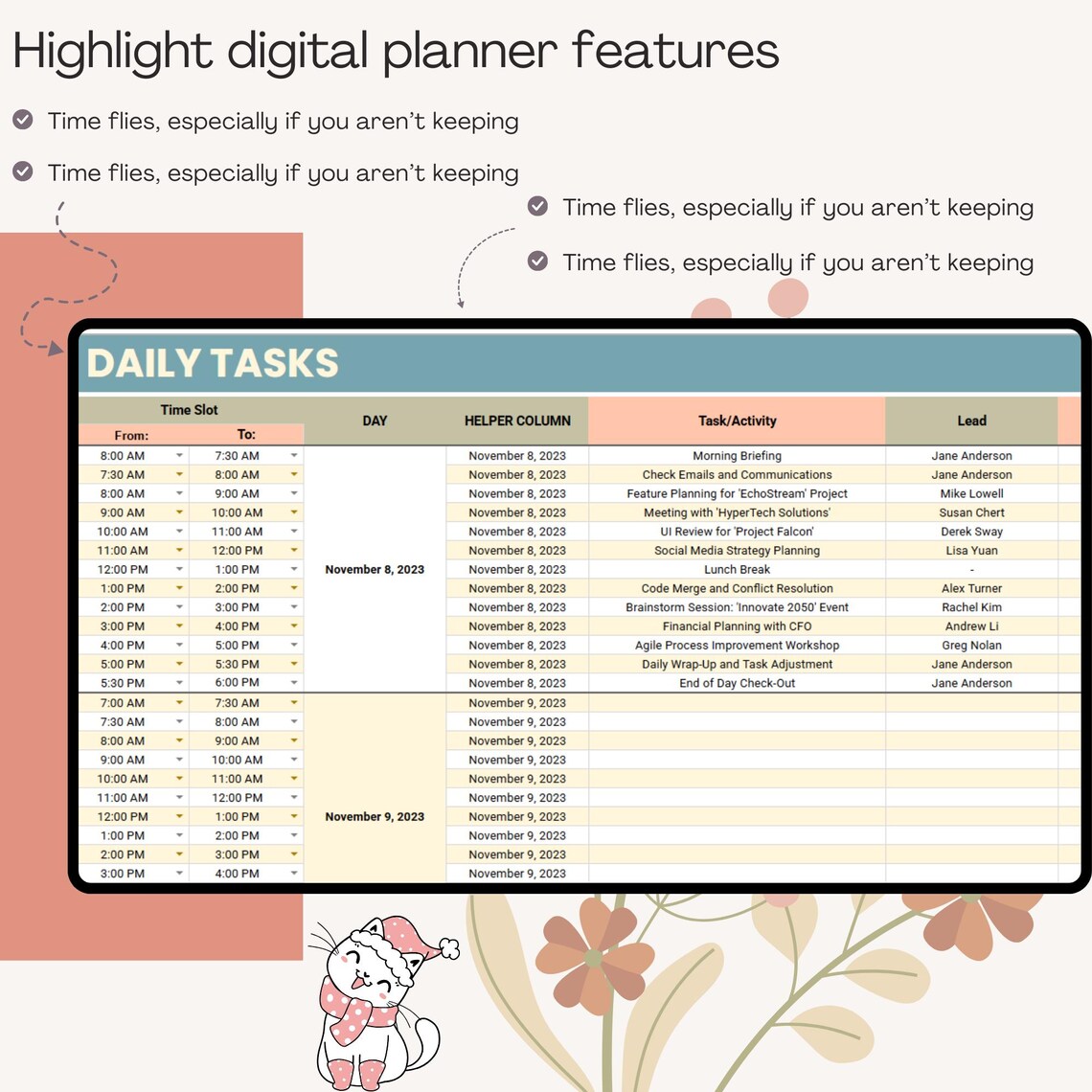 Daily Timeline Template | Plan Your Day Hour by Hour and Boost ...