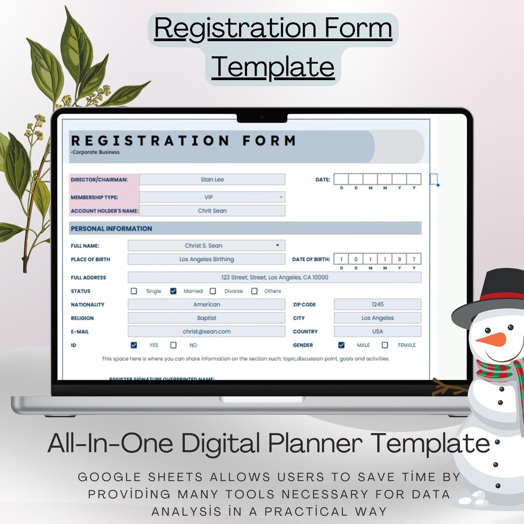 Customizable Event Registration Form Template, Digital Download for ...
