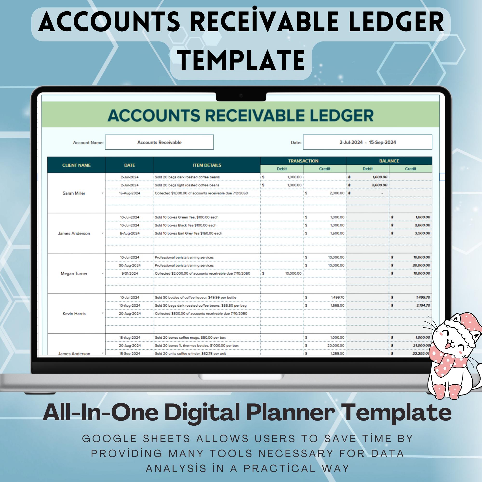 Business Receivables Ledger, Invoice Payment Tracker, Google Sheets ...