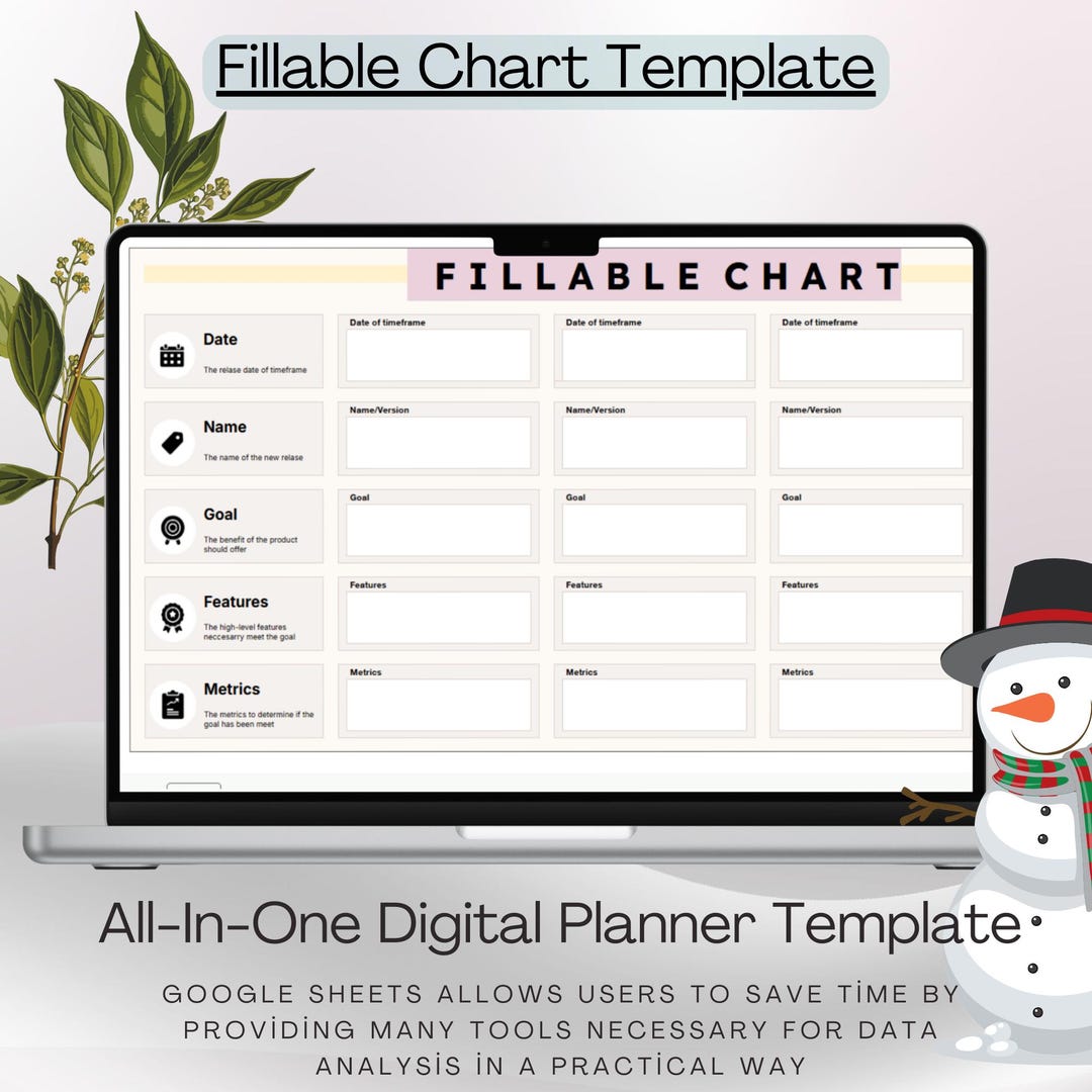Fillable Chart Template, Editable Digital Download for Easy Data ...
