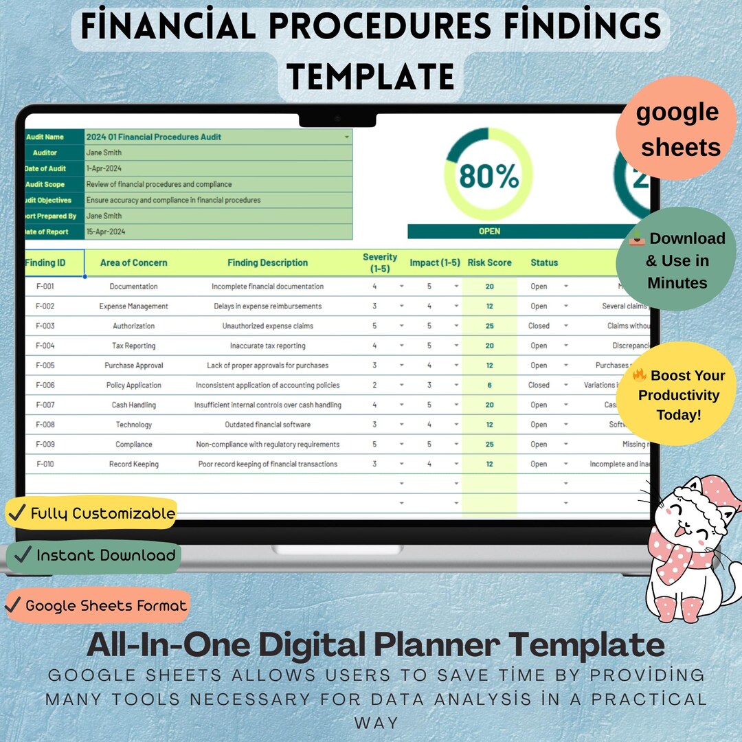 Financial Procedures Findings Template Google Sheets | Editable ...