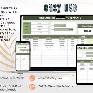 Freelance Bookkeeping Template: Editable Google Sheets Tracker (digital ...