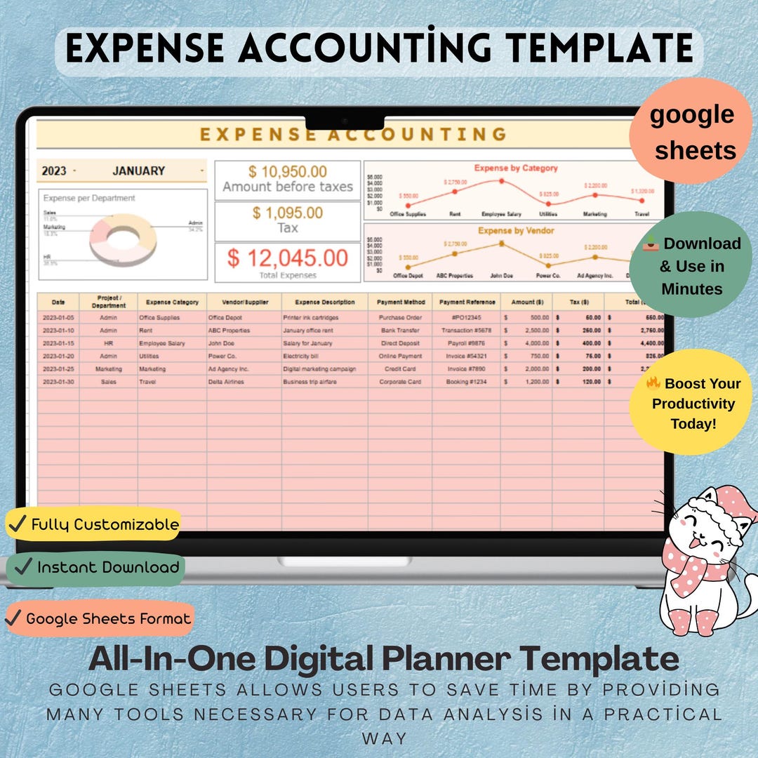 Expense Accounting Template, Google Sheets for Budget Tracking and ...