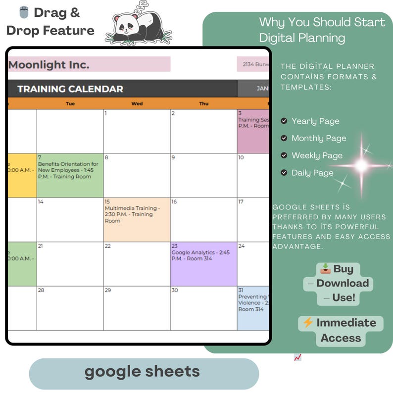 HR Training Calendar Template: Employee Development Planner (google ...
