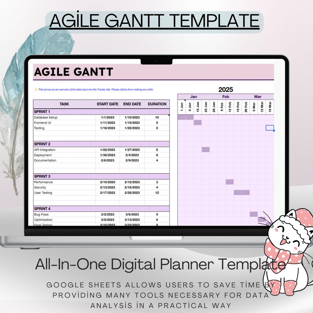 Agile Gantt Chart Template | Google Sheets | Editable Digital Download ...