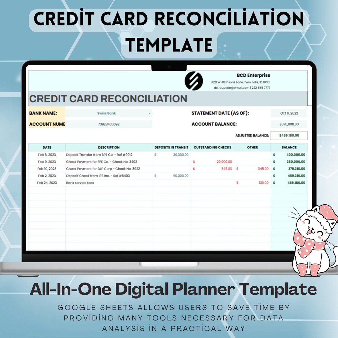 Credit Card Reconciliation Template, Google Sheets Expense Tracker ...