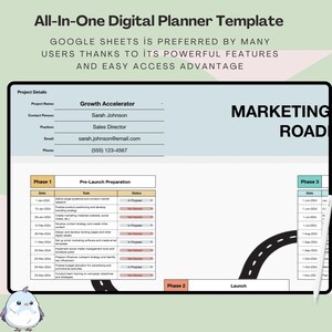 Construction Project Roadmap Template, Google Sheets Planner, Project ...