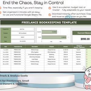 Freelance Bookkeeping Template: Editable Google Sheets Tracker (digital ...