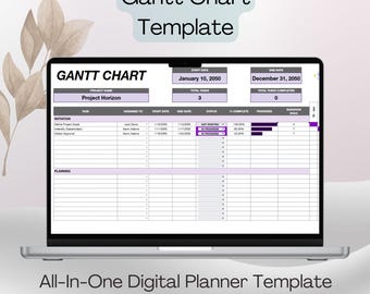 Editable Gantt Chart Template Easy to Use Google Sheets Digital ...