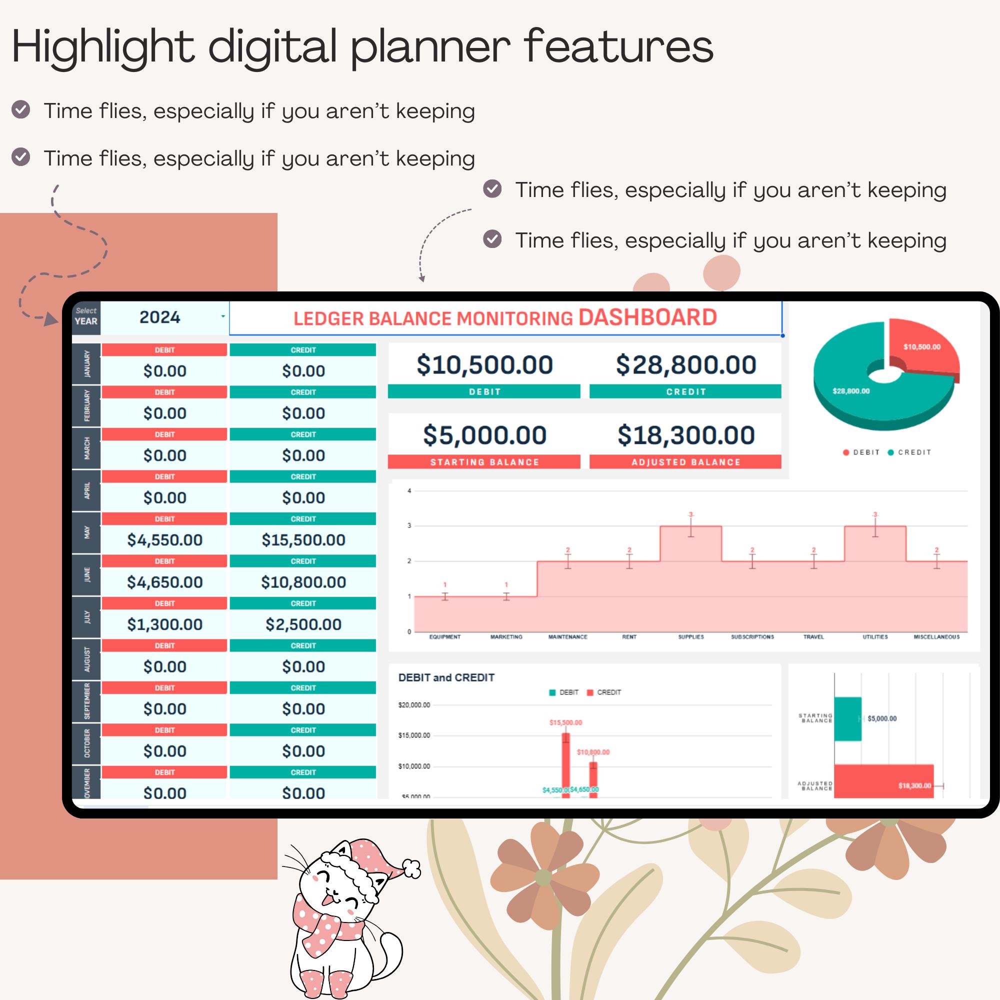 Ledger Balance Monitoring Dashboard Template, Google Sheets Format ...