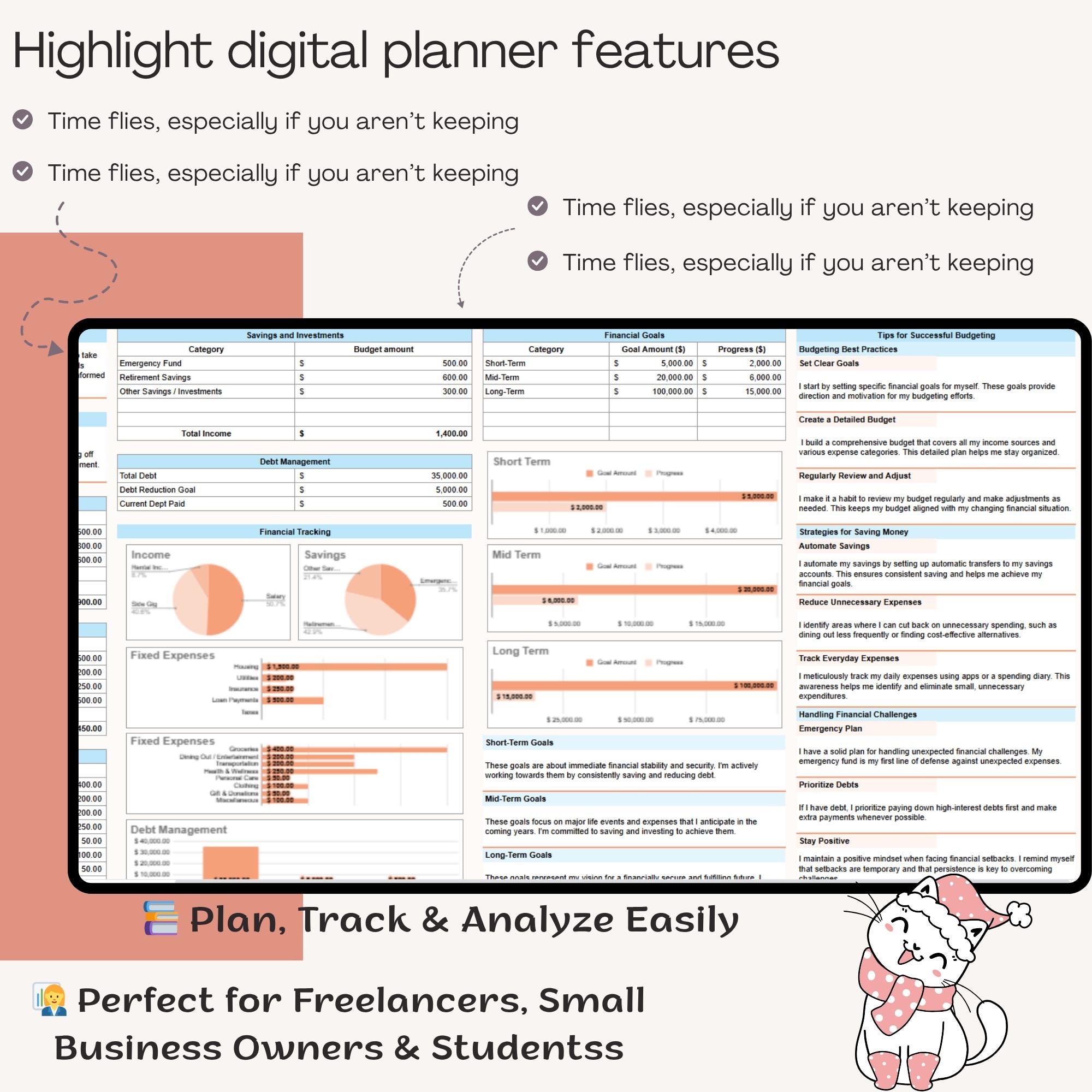 Editable Budget Book Template: Google Sheets Financial Planner (digital ...