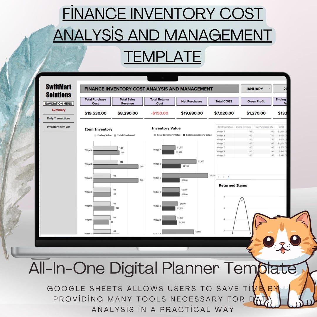 Finance Inventory Cost Analysis and Management Template, Editable ...